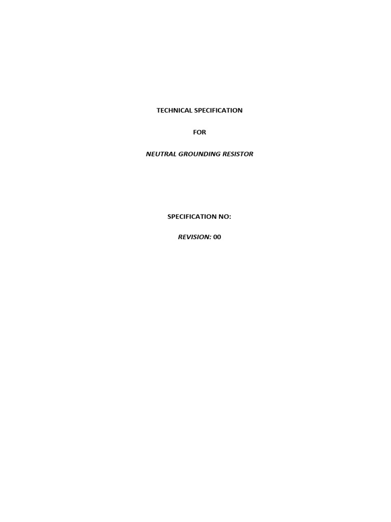 Technical Specification NGR | PDF | Resistor | Electrical Connector