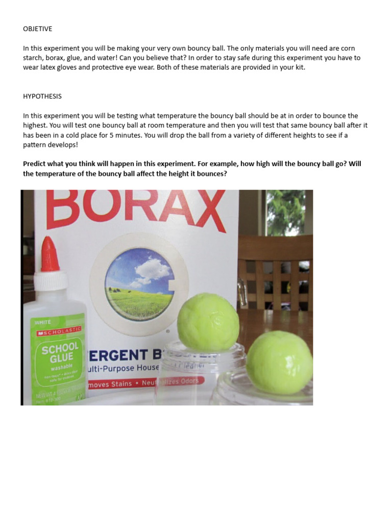 Bouncy Ball Experiment: Temperature Effects | PDF | Starch