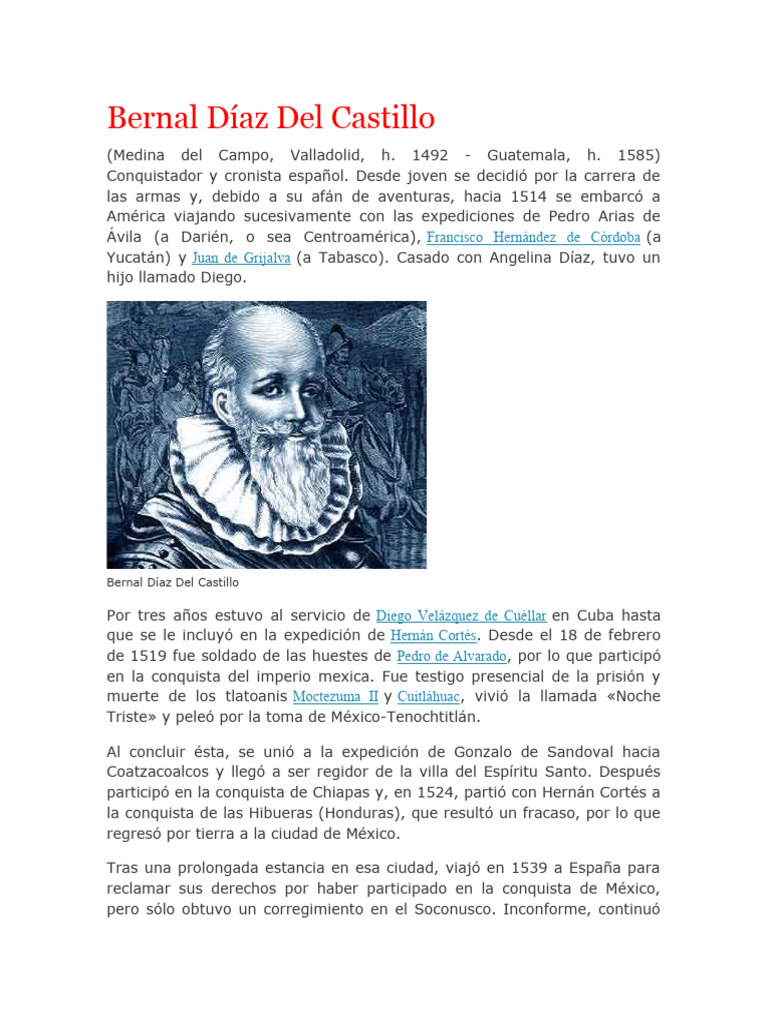 Bernal Díaz Del Castillo | PDF