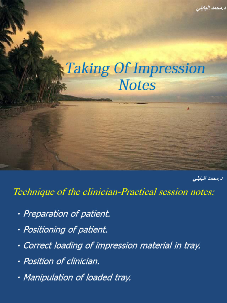 Clinical Impression Technique Guide | PDF | Mouth | Dentistry