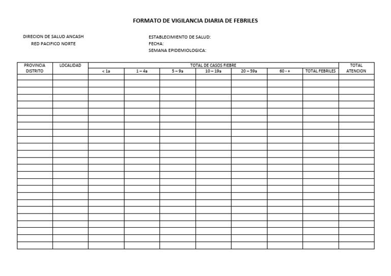 Formato de Vigilancia Diaria de Febriles | PDF
