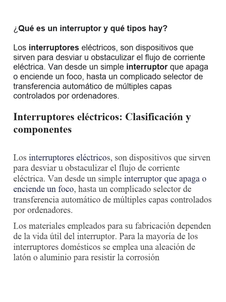 Interruptores | PDF | Cambiar | Relé