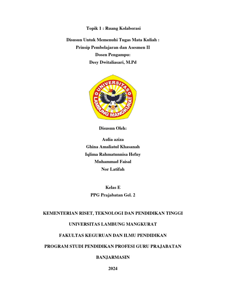 T1 - RK - Kel.1 - Prinsip Pengajaran Dan Asesmen II | PDF