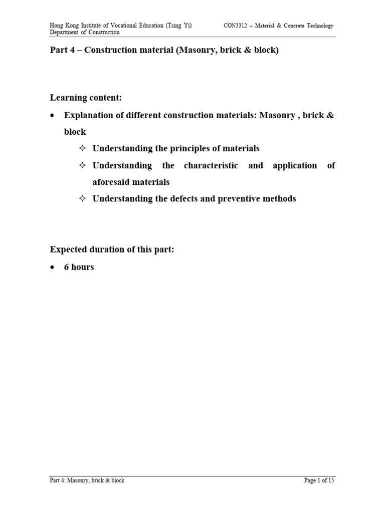 4-Masonry, Brick Block Rev3 | PDF | Masonry | Brick