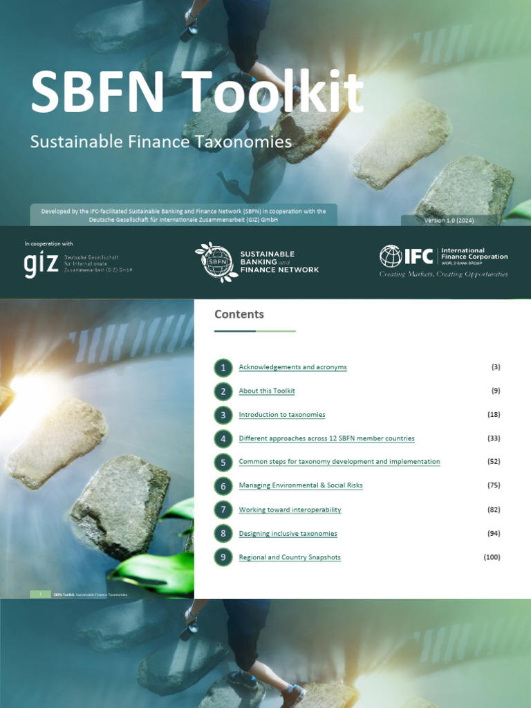 SBFN Toolkit - Sustainable Finance Taxonomies | Download Free PDF ...