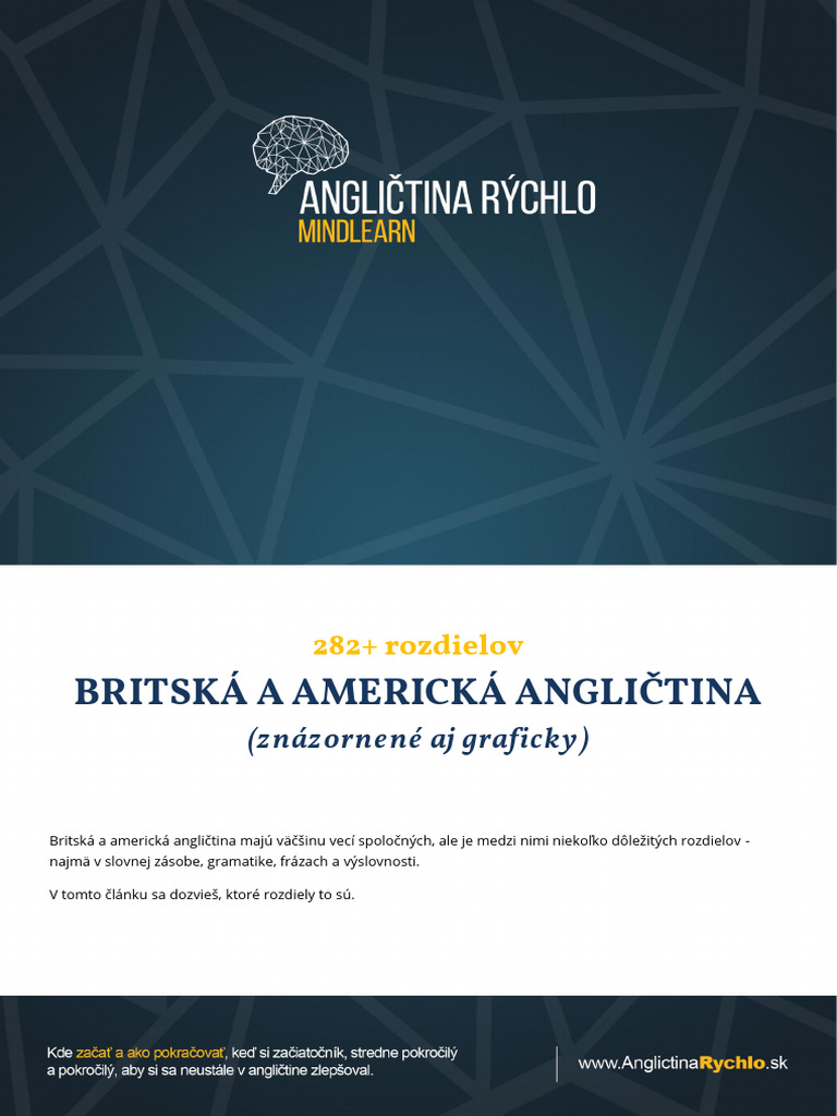 Britska A Americka Anglictina 282 Rozdielov | PDF