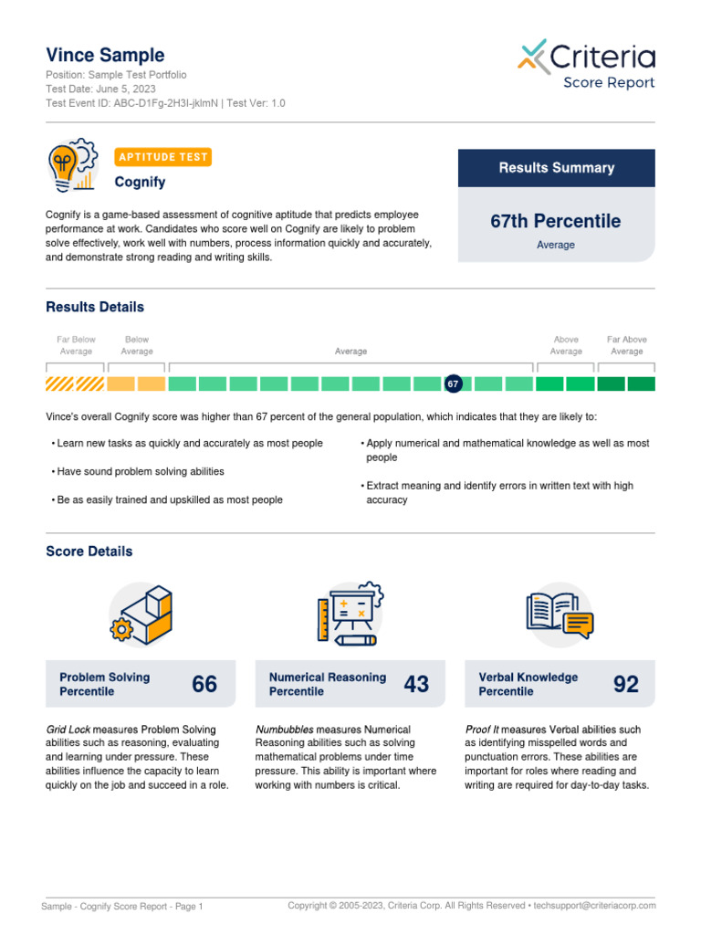 Criteria-Sample-Cognify | PDF
