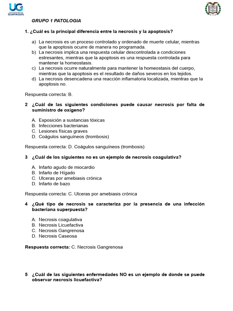 Preguntas Patología | PDF | Edema | Inflamación