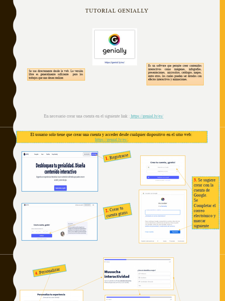 Tutorial Genially 2024 | PDF | Red mundial | Internet y web