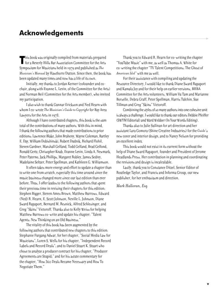 The Musicians Business and Legal Guide A Presentation of The Beverly Hill Bar Association ...