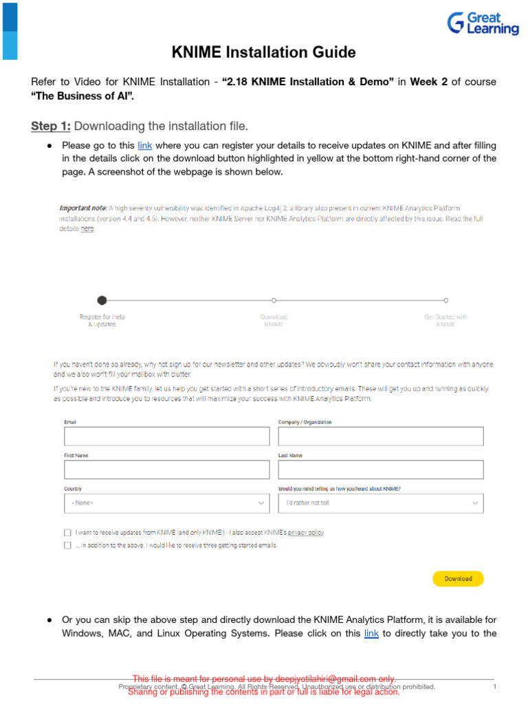 KNIME Installation Guide | PDF | Proprietary Software | Operating System
