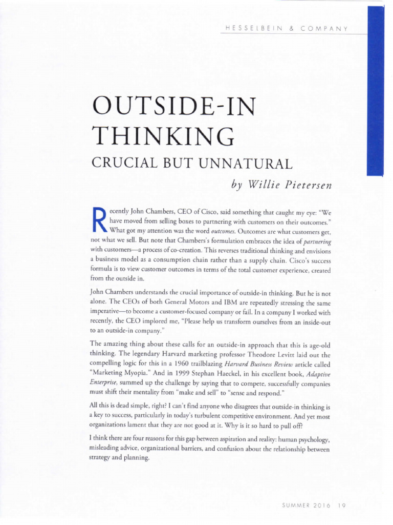 Outside in Thinking | PDF
