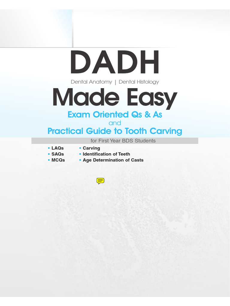 DADH New Corrections Final | Download Free PDF | Dental Anatomy | Human Tooth