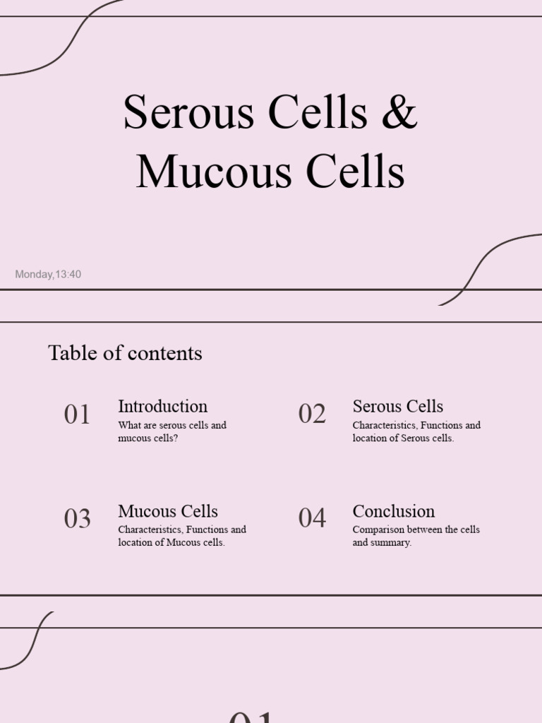 Serous Cells and Mucous Cells | PDF | Mucus | Stomach