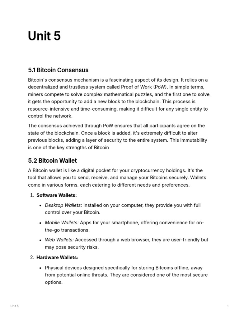 RGPV Is501 Unit 5 | PDF | Cryptocurrency | Bitcoin