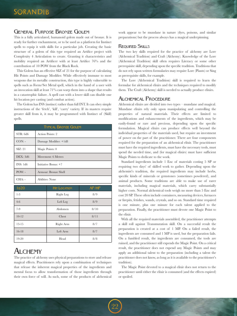 Mythras - TDM - Thennla, Sorandib (OEF, 05-2019) (TDM306) | PDF | Alchemy | Journeyman