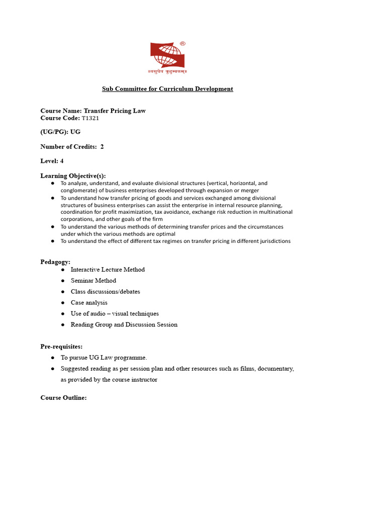 T1321-Transfer Pricing Law | PDF | Taxes | Pricing