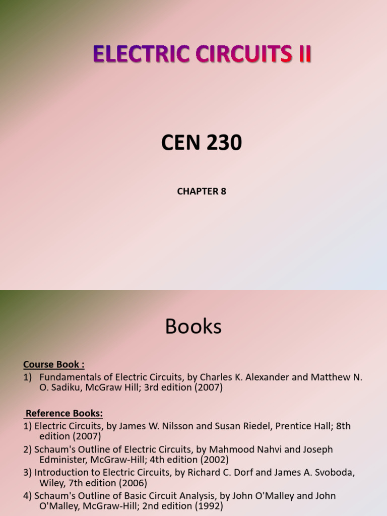 Cen 230 Chapter 8 | PDF | Analog Circuits | Electronic Circuits
