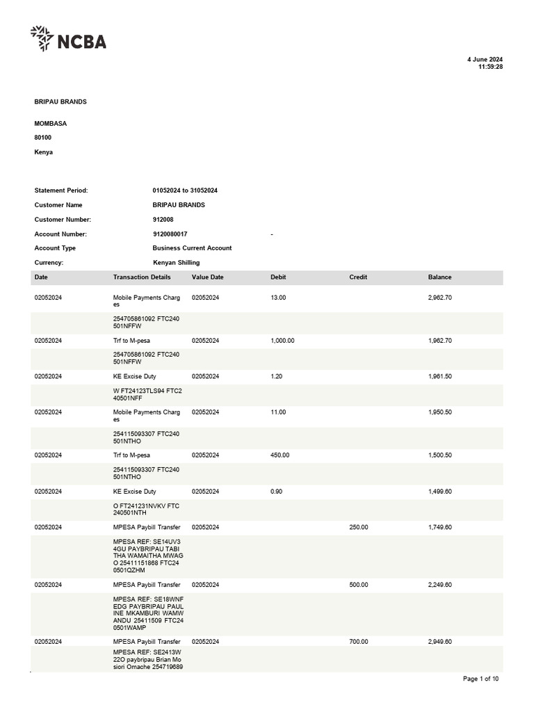Cba Statement View | PDF | Personal Finance | Business