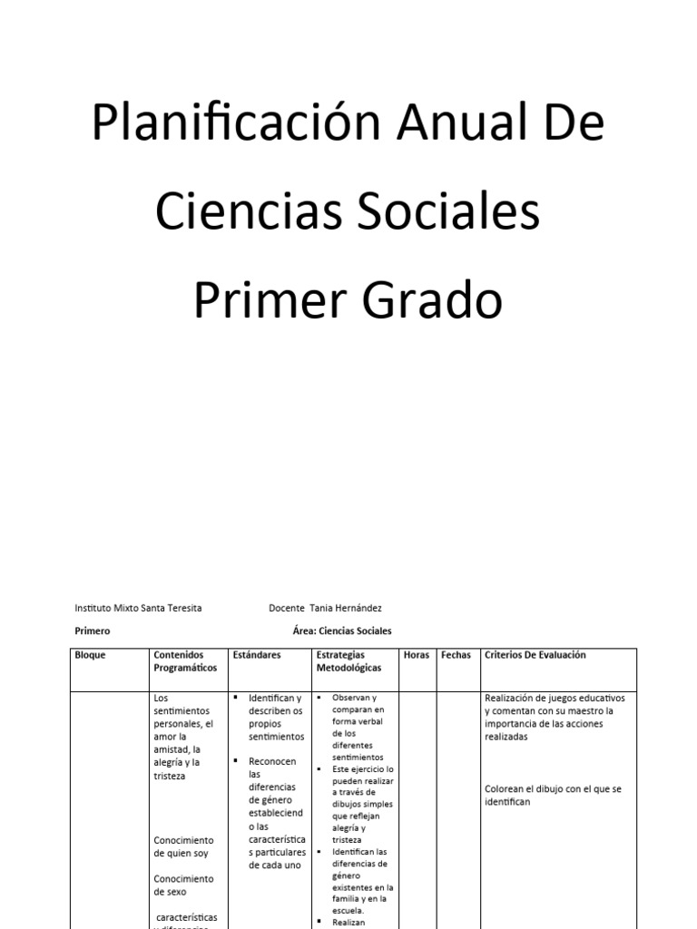Planes de Clase 1° Grado | PDF | Evaluación | Escuelas
