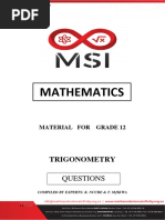 Maths GR 11 Trigonometry Worksheet | PDF | Trigonometry | Mathematics