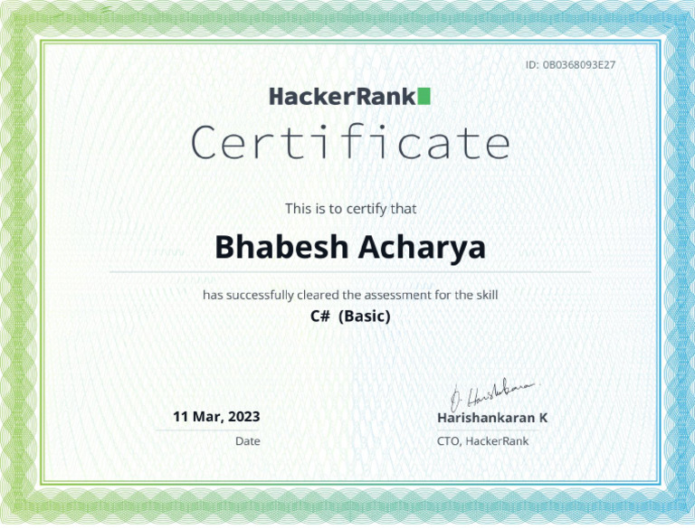 C# (HackerRank) | PDF