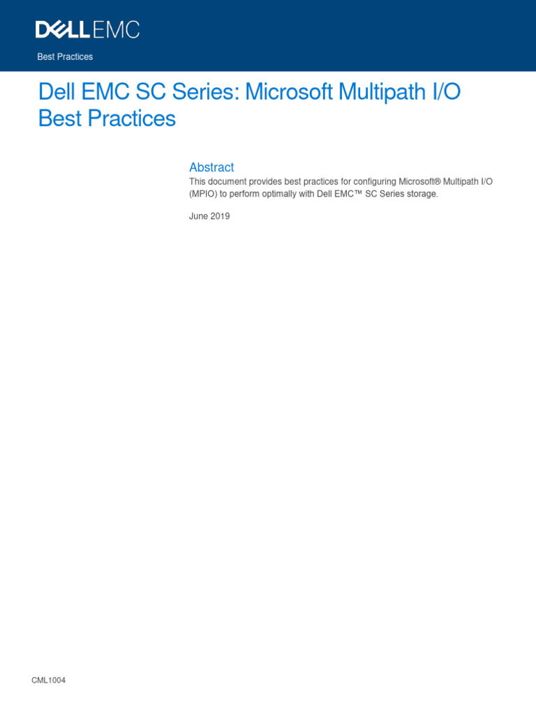 Cml1004 Sc Series Multipath Io Best Practices Wp en Us | Download Free PDF | Microsoft Windows ...