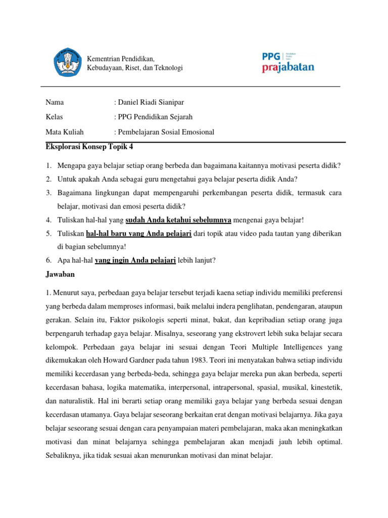 Eksplorasi Konsep Topik 4 PSE LK4.2 | PDF