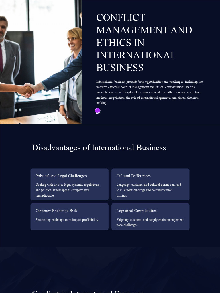 Conflict Management and Ethics in International Business | PDF | World ...