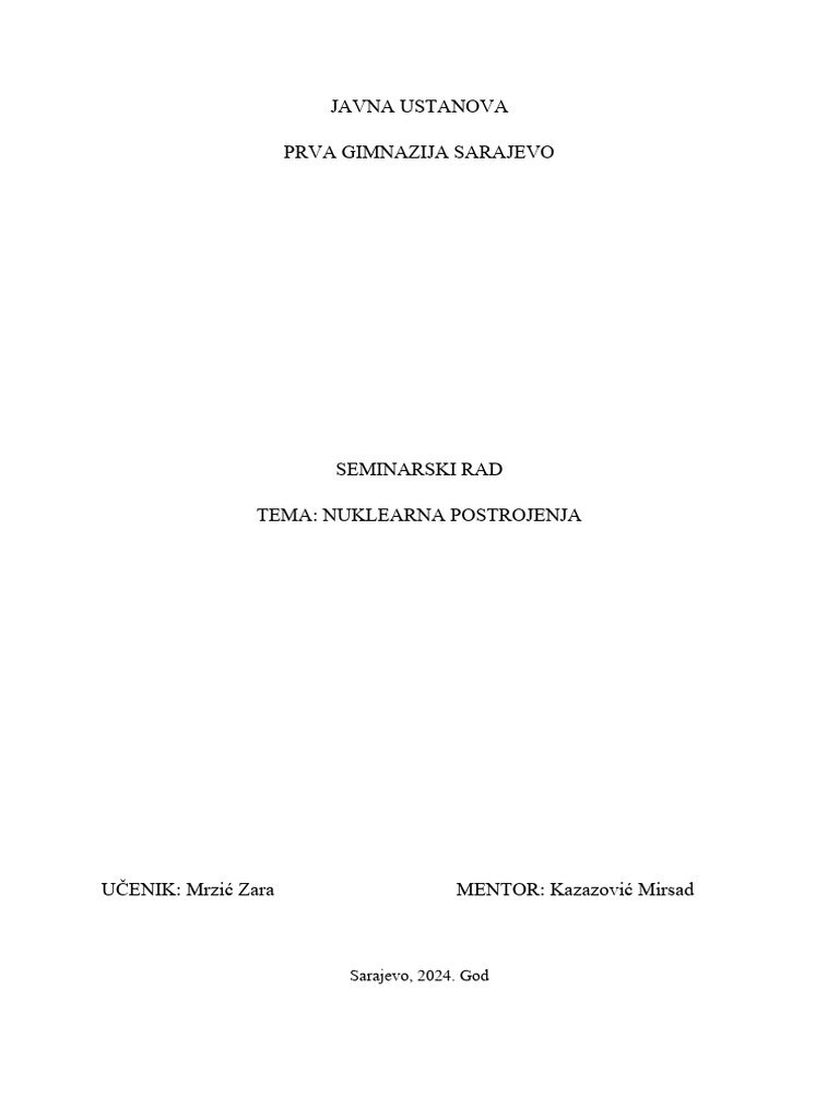 Zara Nuklearna Postrojenja | PDF