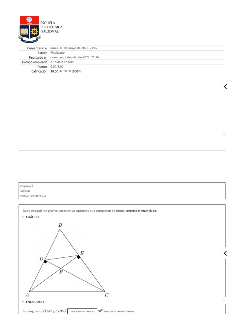 Deber 15 - Revisión Del Intento | PDF | Triángulo | Geometría del plano euclidiano