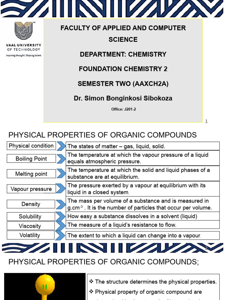 Organic Chemistry Slides 3A | PDF | Intermolecular Force | Chemical Bond