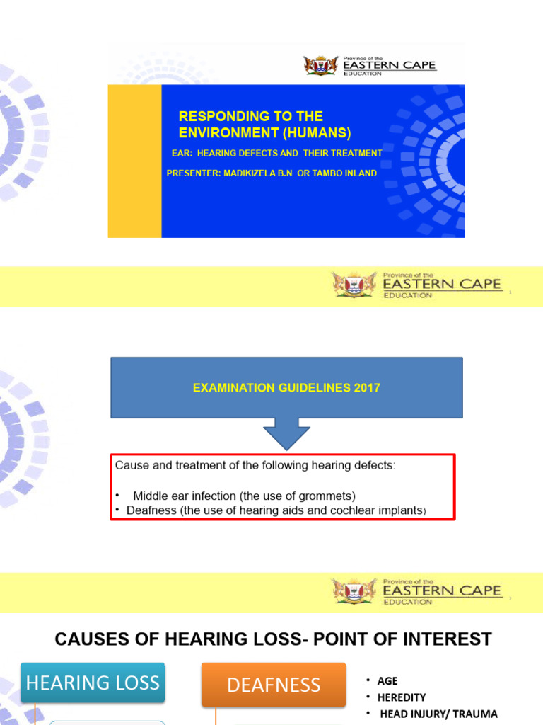 3 Life Sciences Grade 12DEFECTS IN THE EAR AND THEIR TREATMENT | PDF ...