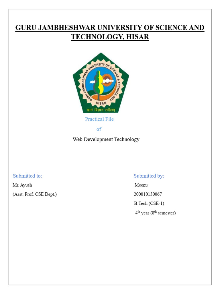 Web Practical - 67 | PDF | Html Element | Html