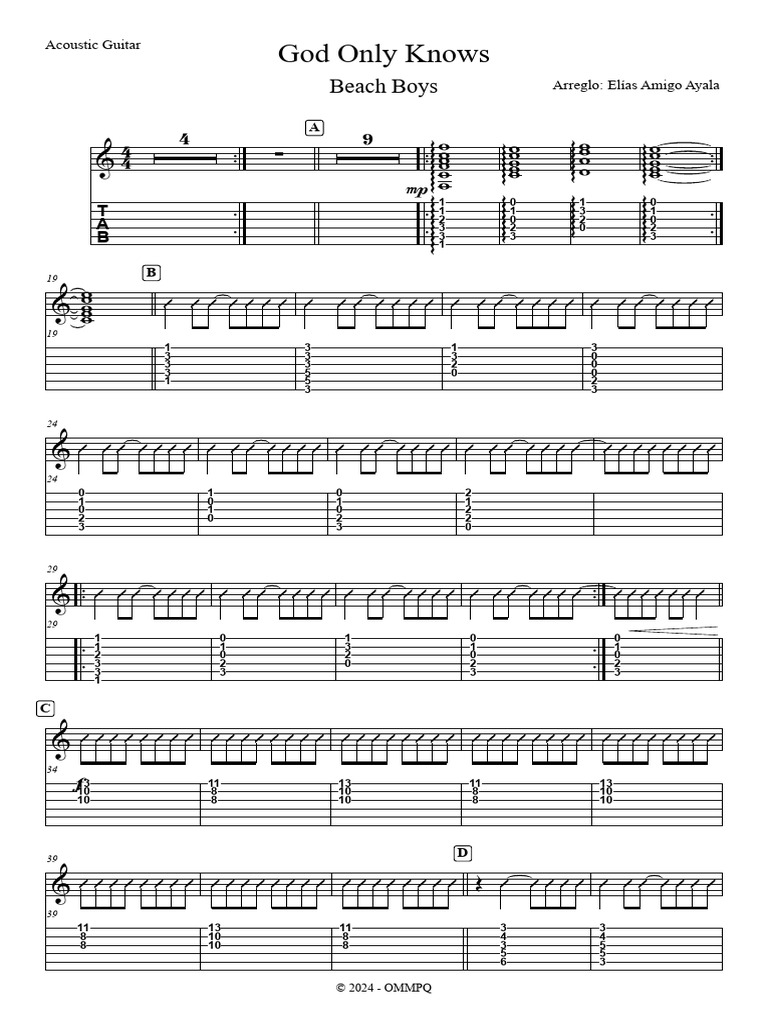 God Only Knows - Acoustic Guitar | PDF