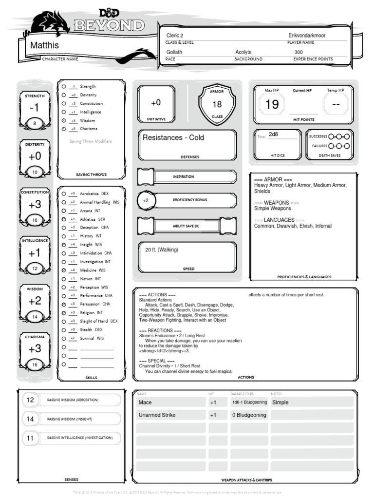DND Lvl 1predrawn | Download Free PDF | D20 System | Dungeons & Dragons