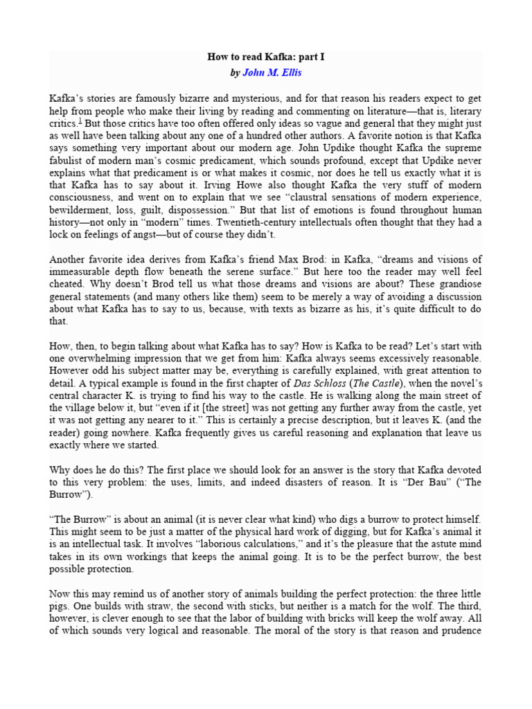How To Read Kafka 1 & 2, Surrealist Poetry | PDF | The Metamorphosis ...