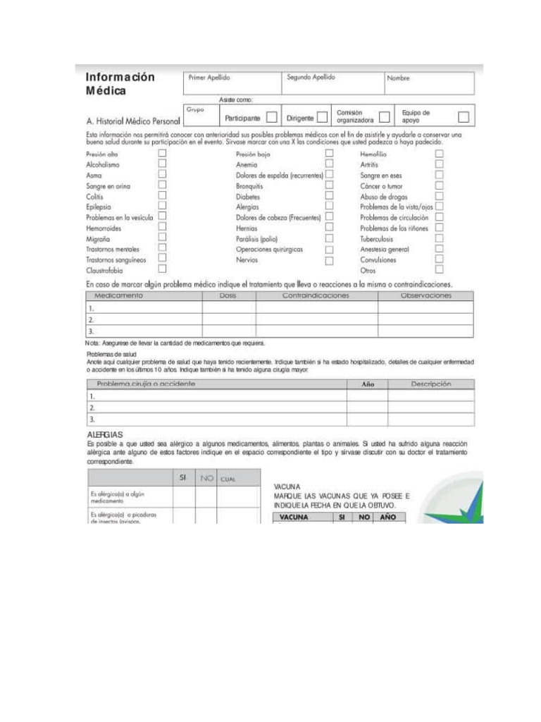 Ejemplo de Formulario Médico | PDF