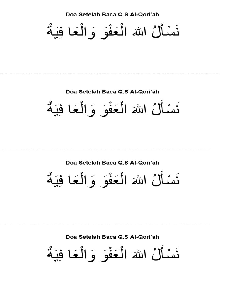 Doa Setelah Baca ALQORIAH | PDF