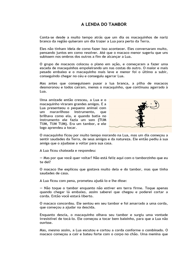 A Lenda Do Tambor Africano | PDF | Lua | Tambor