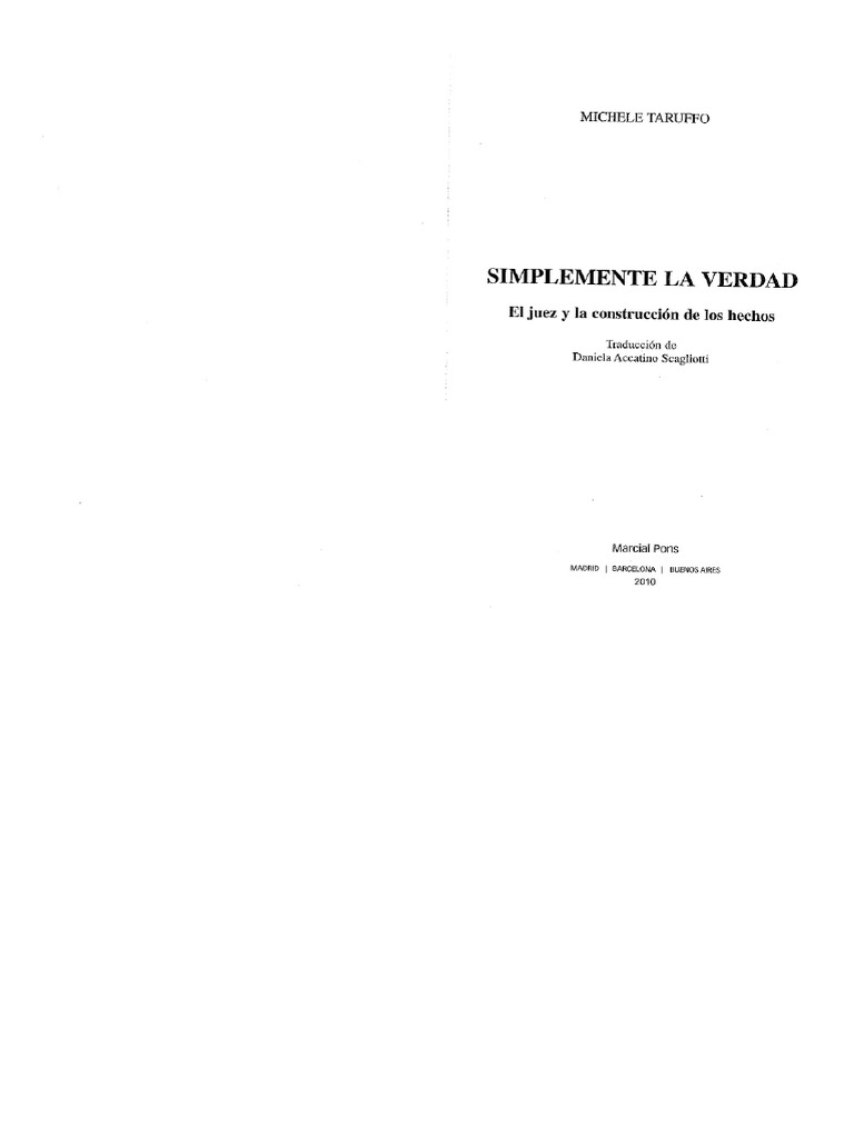 Simplemente-La-Verdad MICHELE TARUFFO | PDF