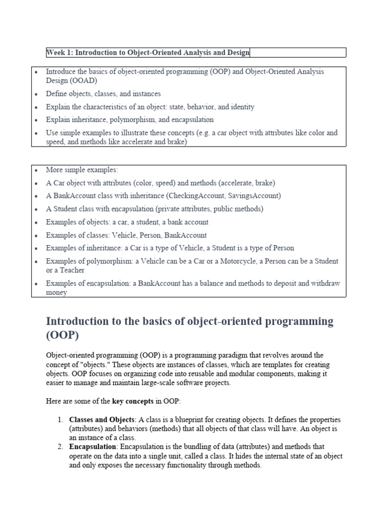 Oop Week 1 Pdf Inheritance Object Oriented Programming Class