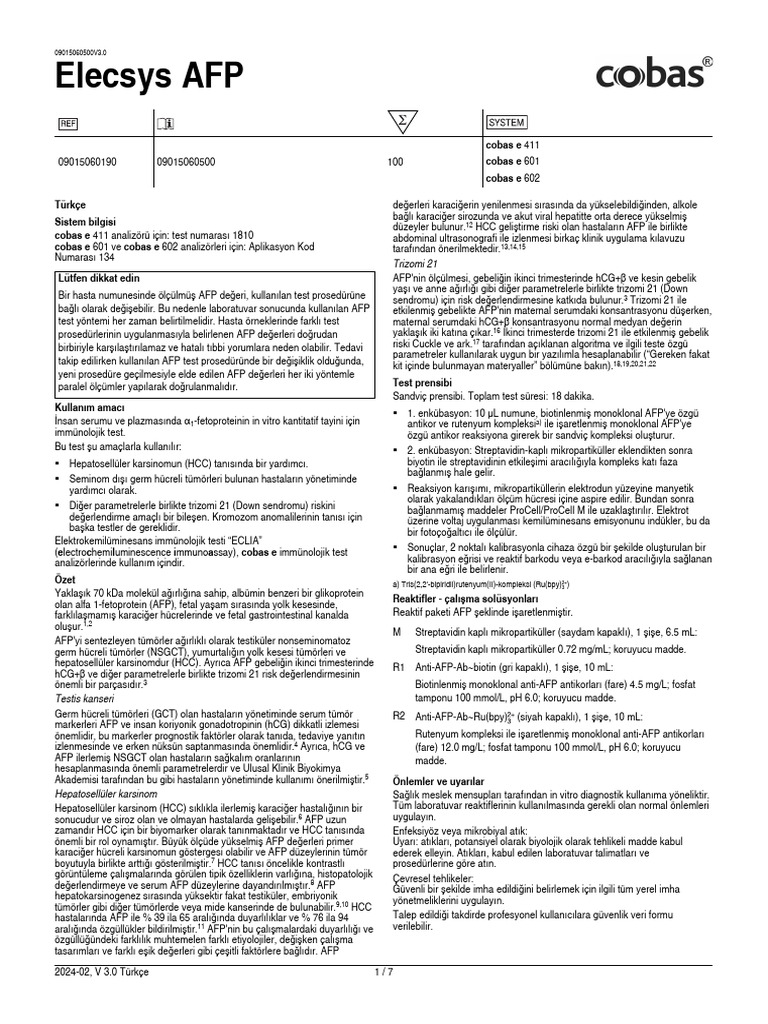 Elecsys AFP: Trizomi 21 | PDF