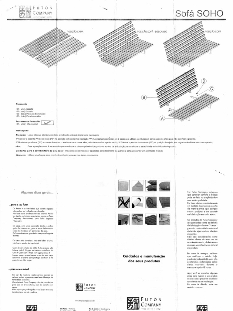 Manual Sofa SOHO Futon Company 2005 | PDF