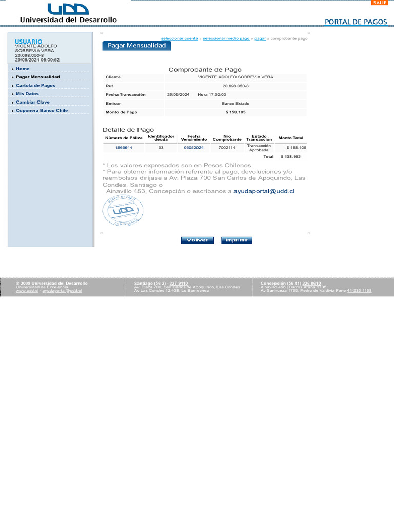 UDD Portal de Pagos | PDF
