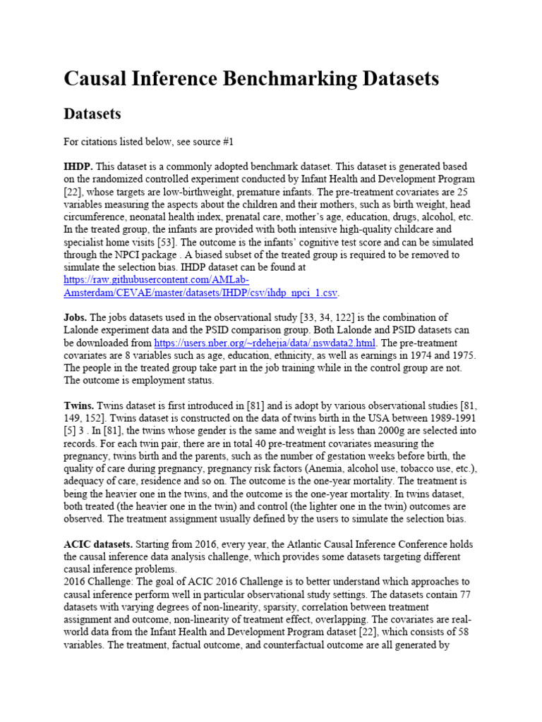 Causal Inference Benchmarking Datasets | Download Free PDF ... Causal Inference Benchmarking Datasets | Download Free PDF ...