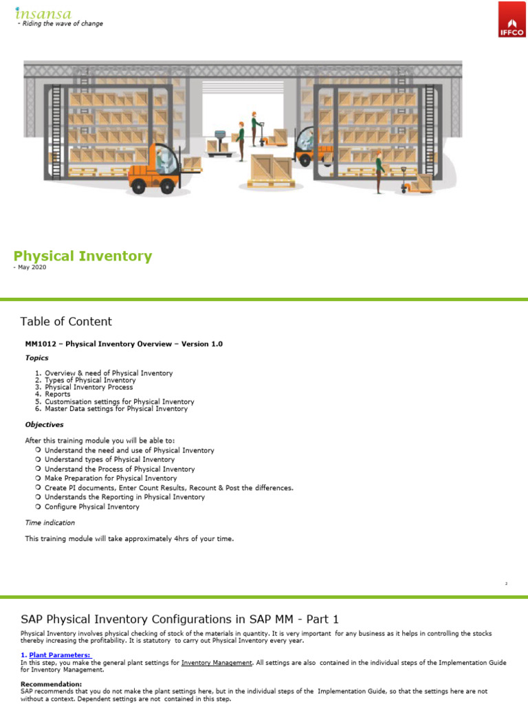 SAP MM Physical Inventory Guide | PDF | Computing
