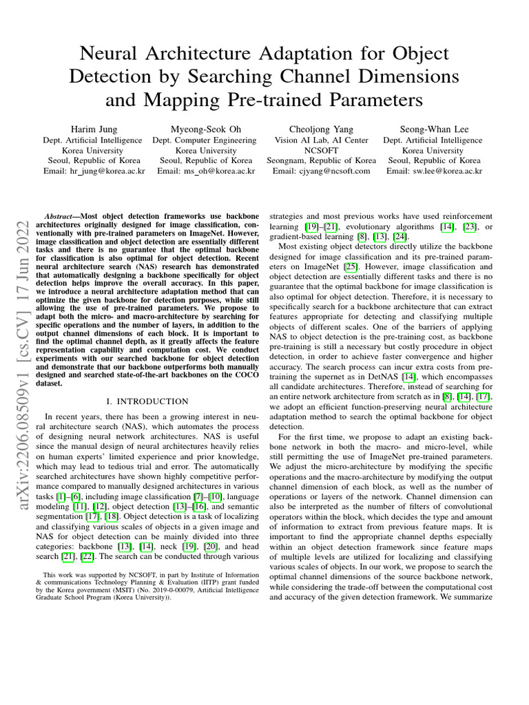 Neural Architecture For Object Detection Searvh Mapping Parameters | PDF | Applied Mathematics ...