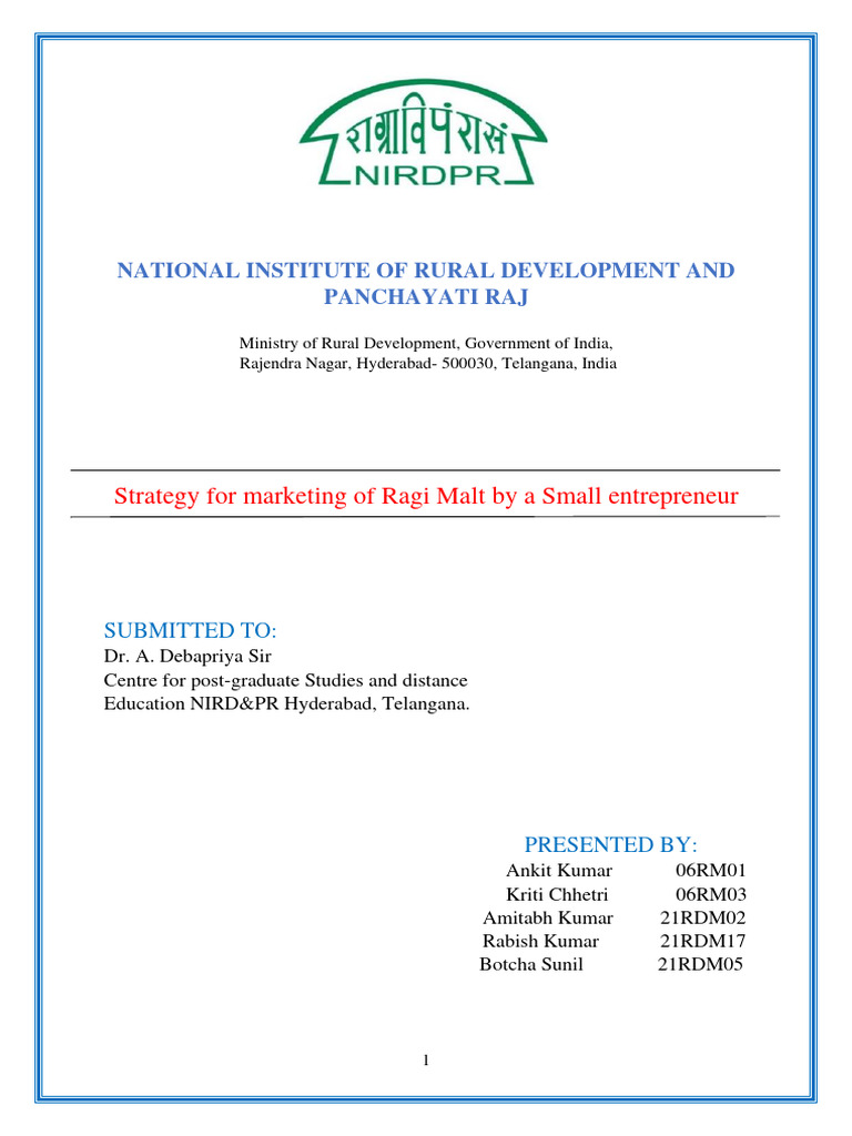 Ragi Malt Marketing Strategy Analysis | PDF | Retail | Foods