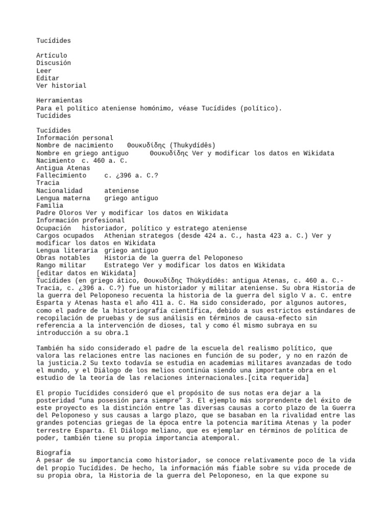 Tucídides | PDF | Tucídides | Antigua Grecia